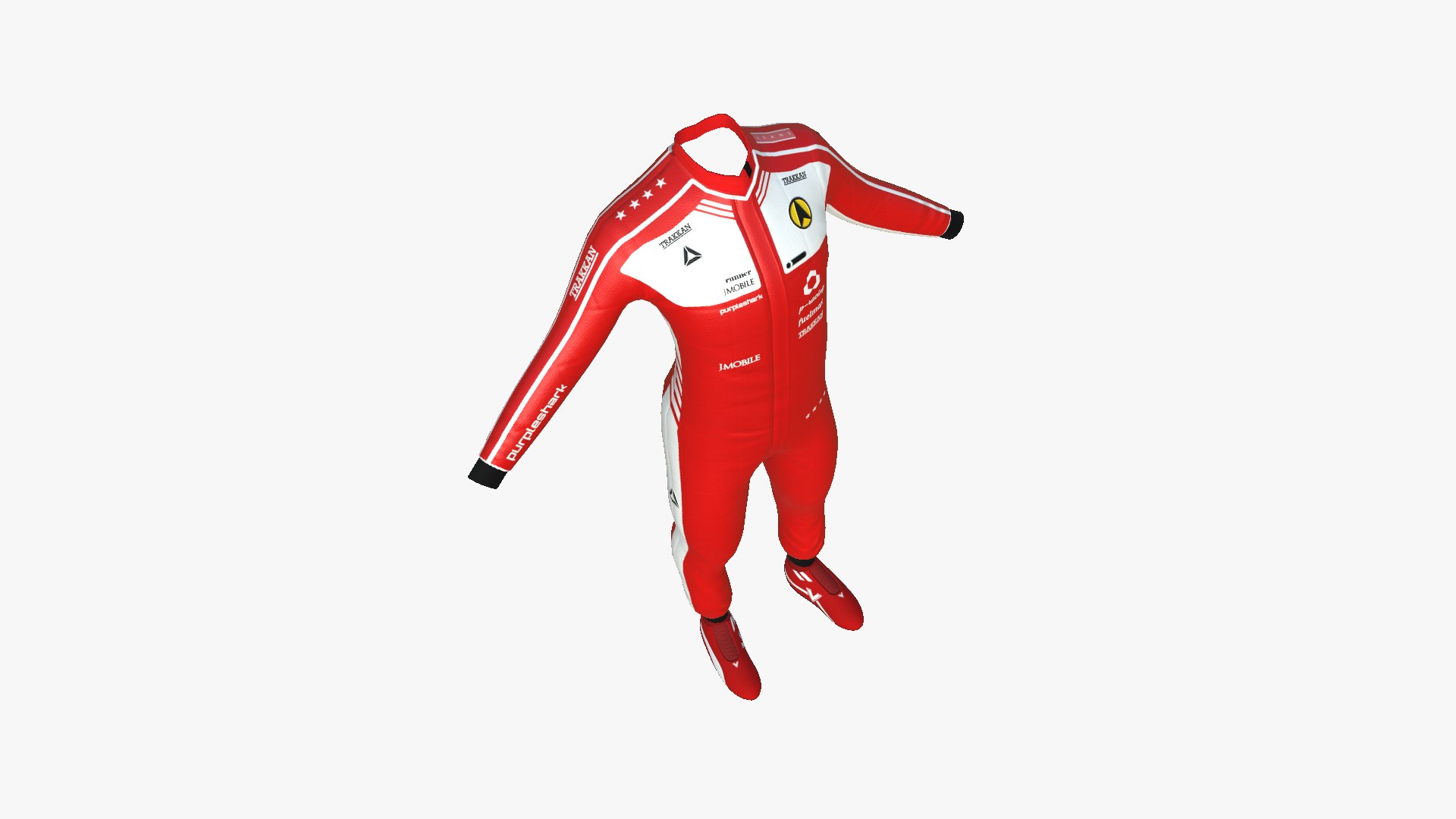 Racing Pilot Uniform A01 Red - Character Clothing Design 3D Model ...