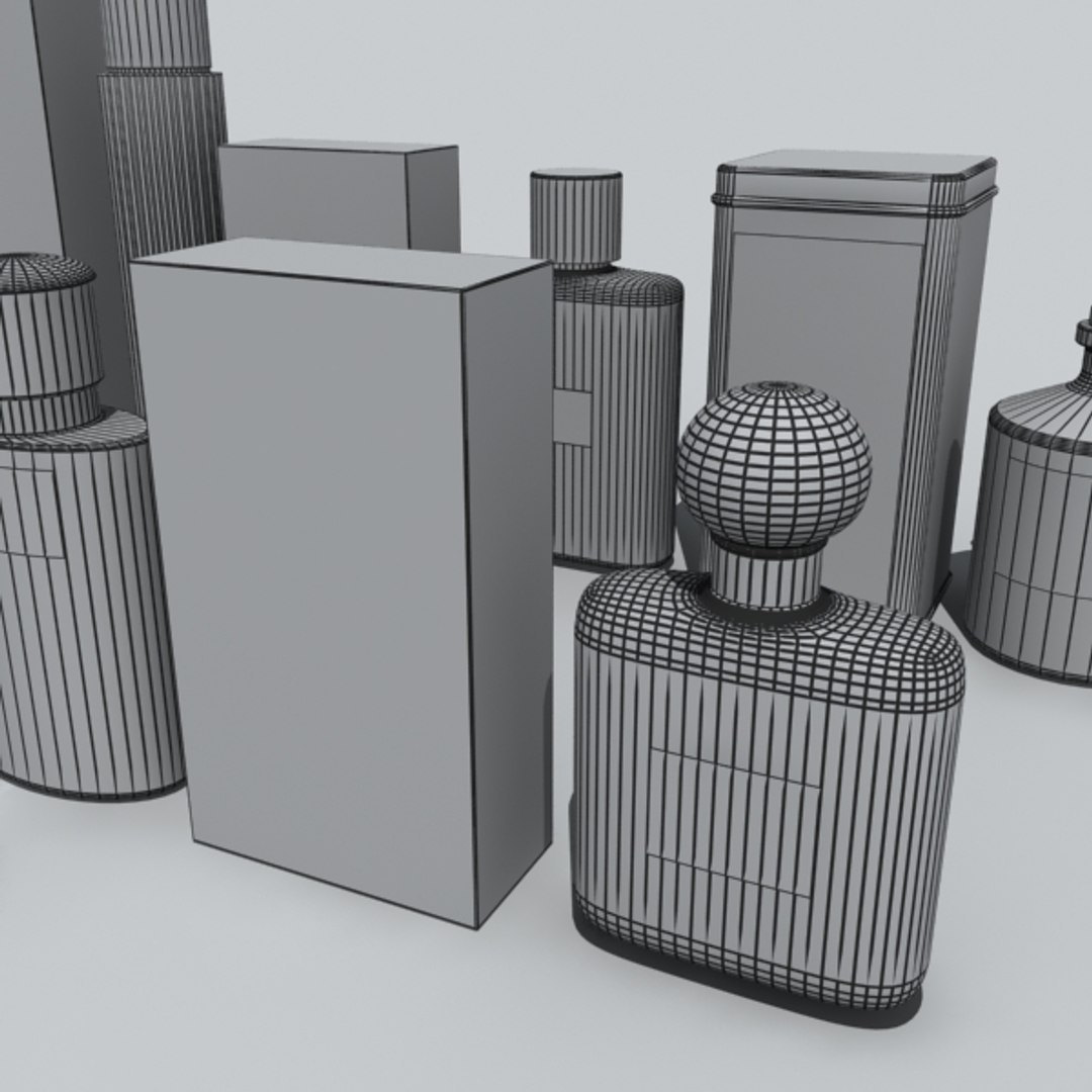 Cologne Bottles 3d Model