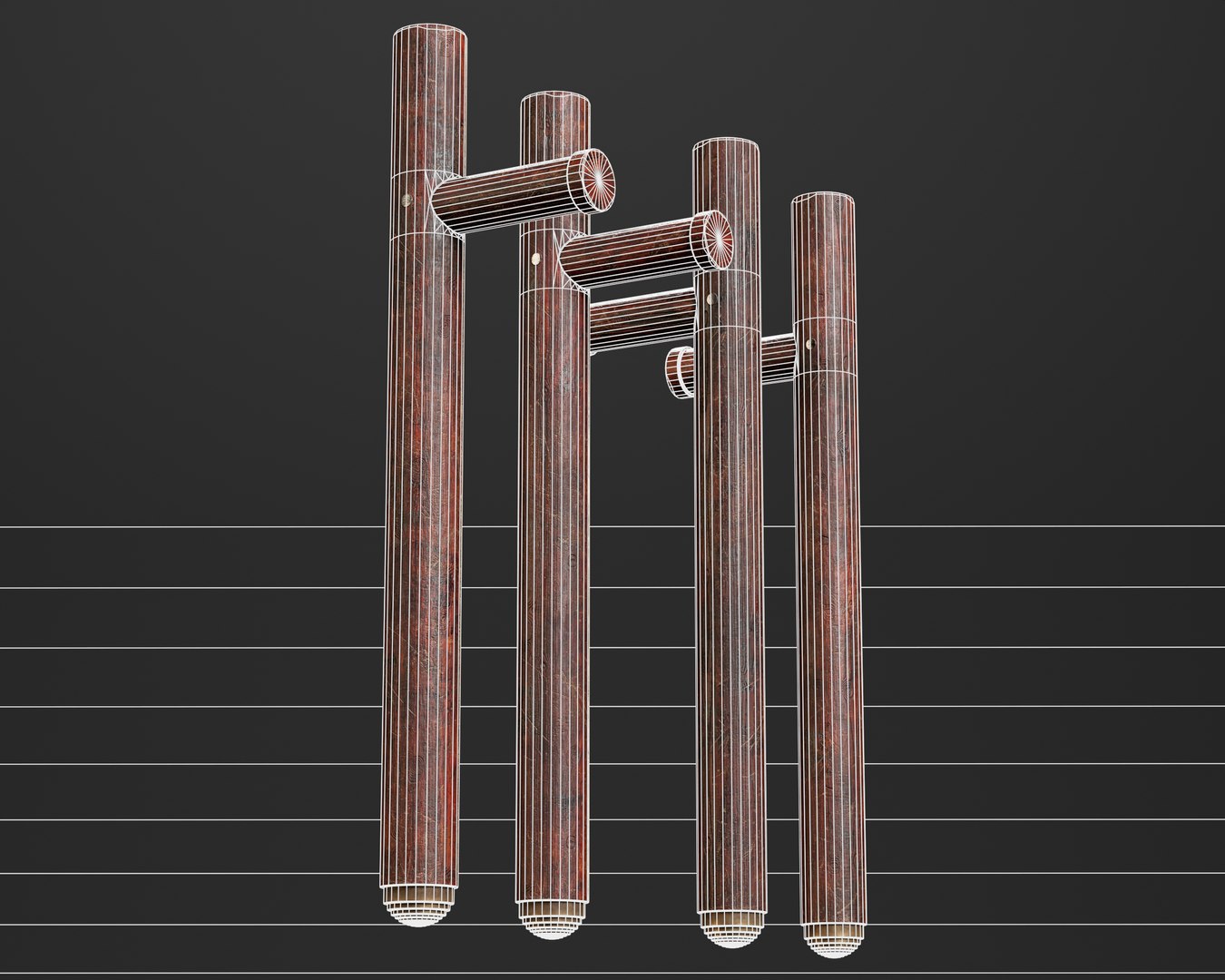 Asian Tonfas Weapon 3D - TurboSquid 2357999