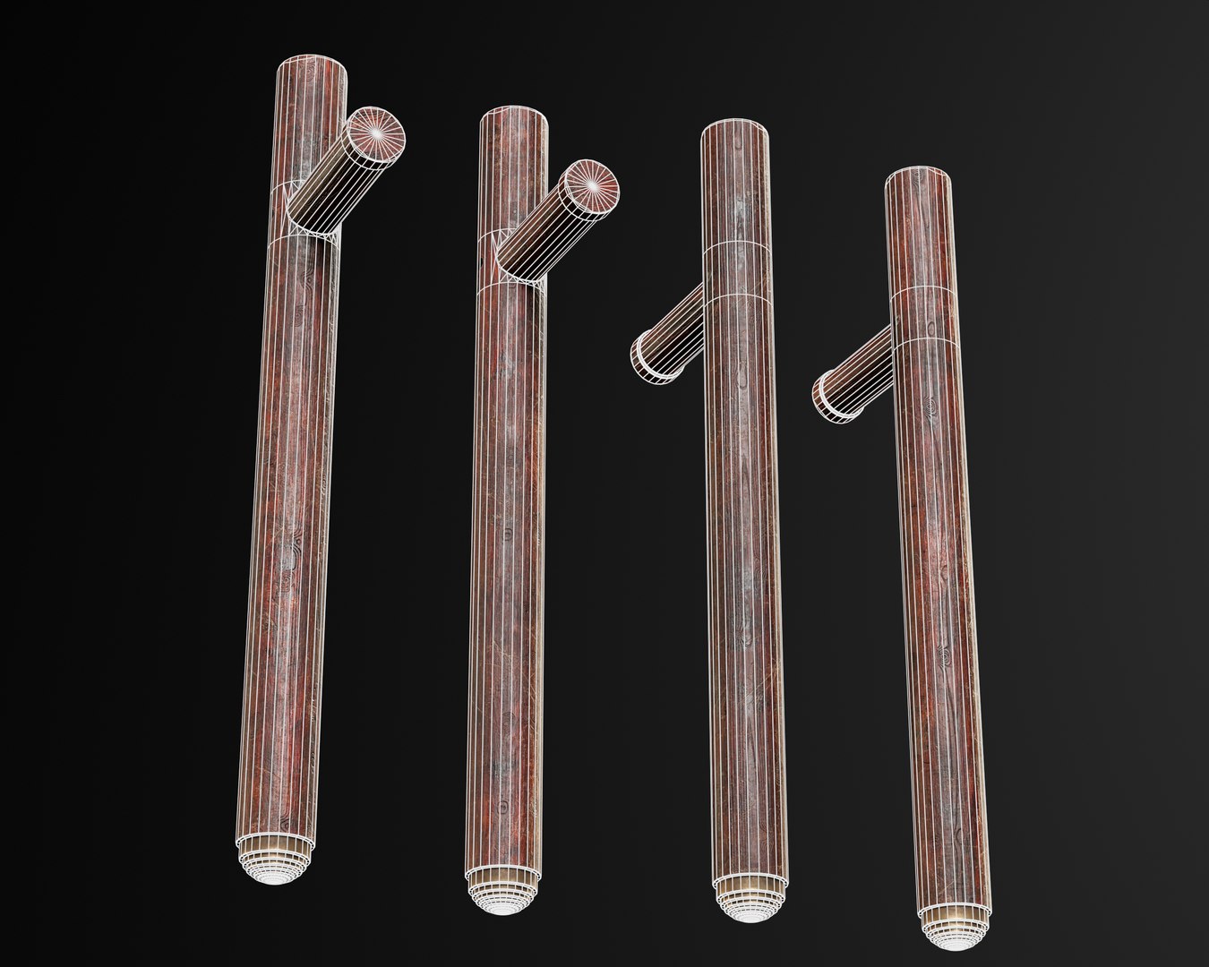 Asian Tonfas Weapon 3D - TurboSquid 2357999
