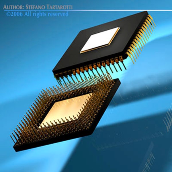 3d model of computer chip
