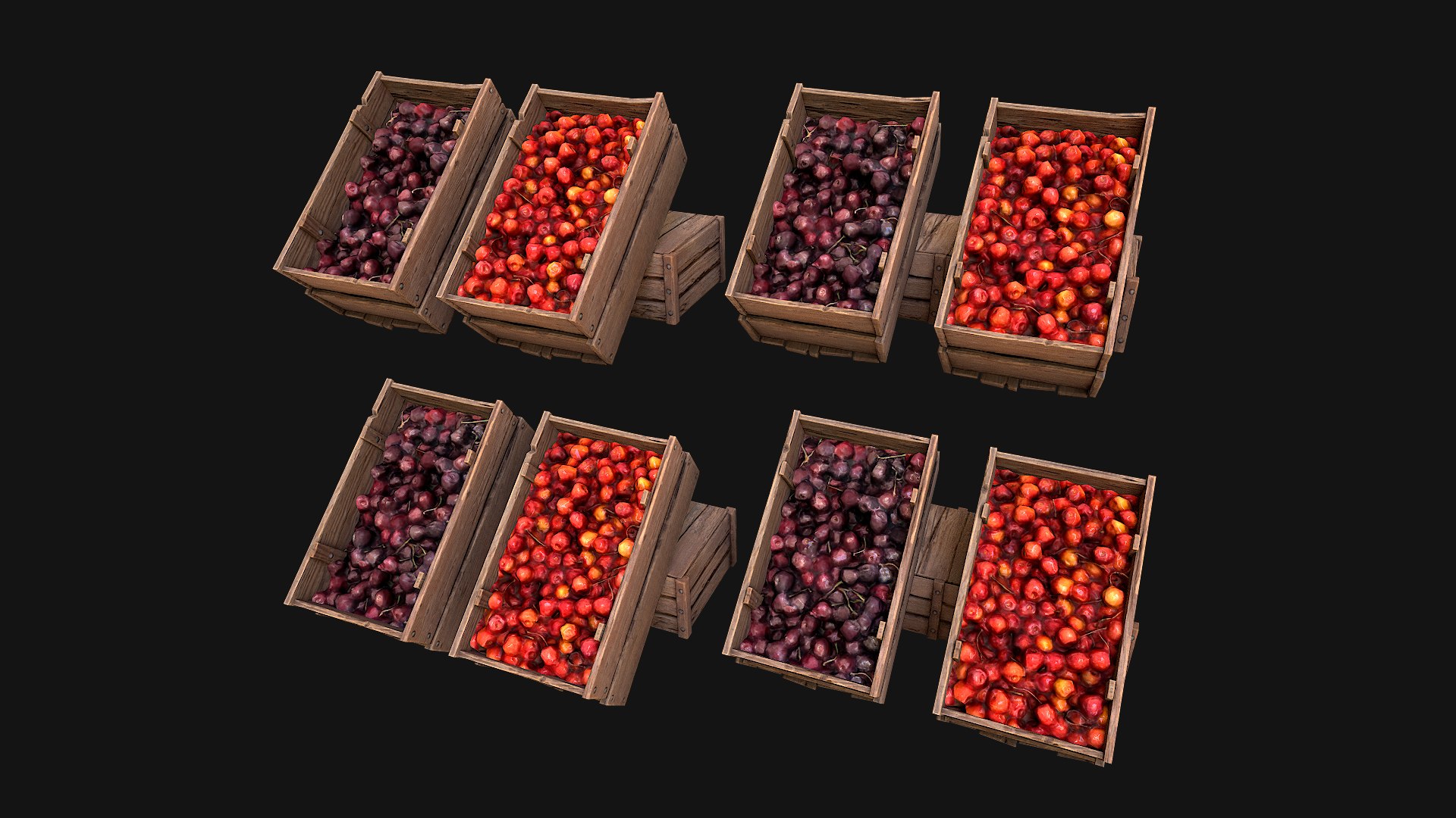 3D Cherries Crate Box - TurboSquid 1935919