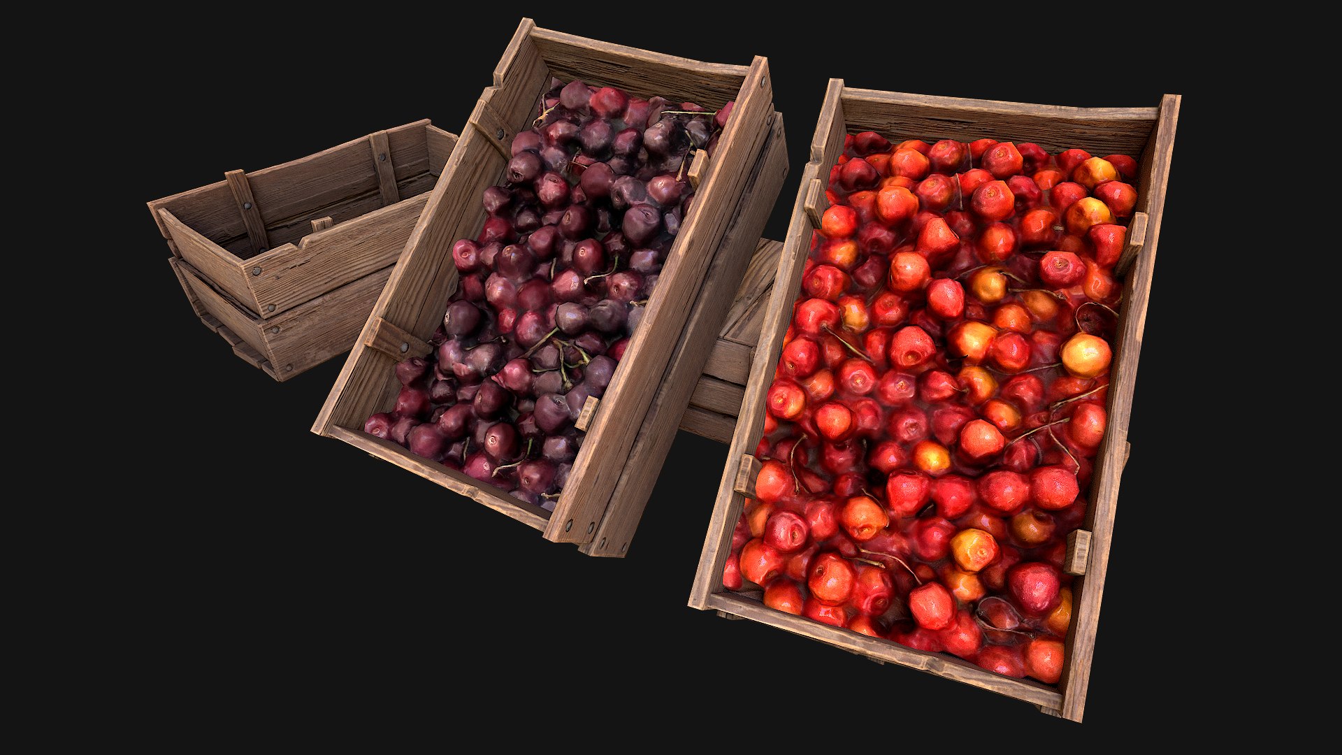 3D Cherries Crate Box - TurboSquid 1935919