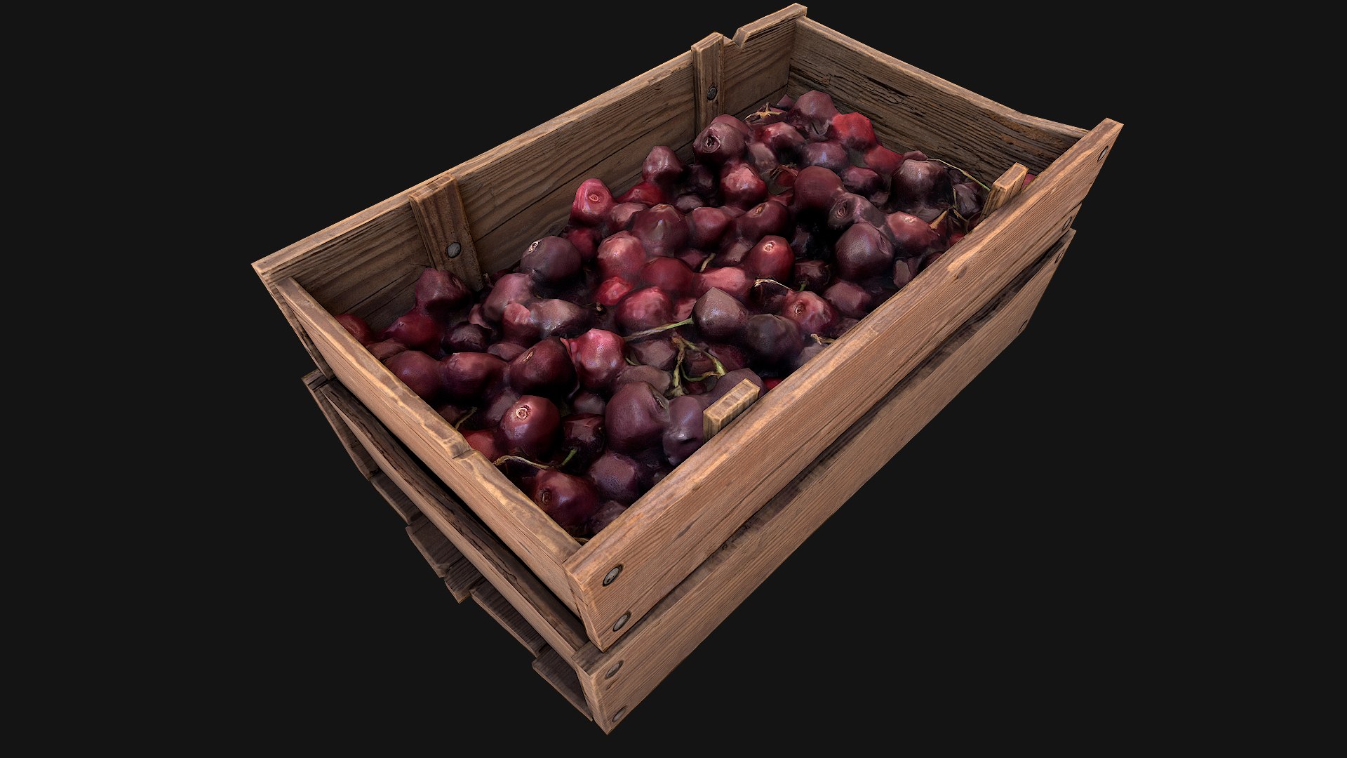 3D Cherries Crate Box - TurboSquid 1935919