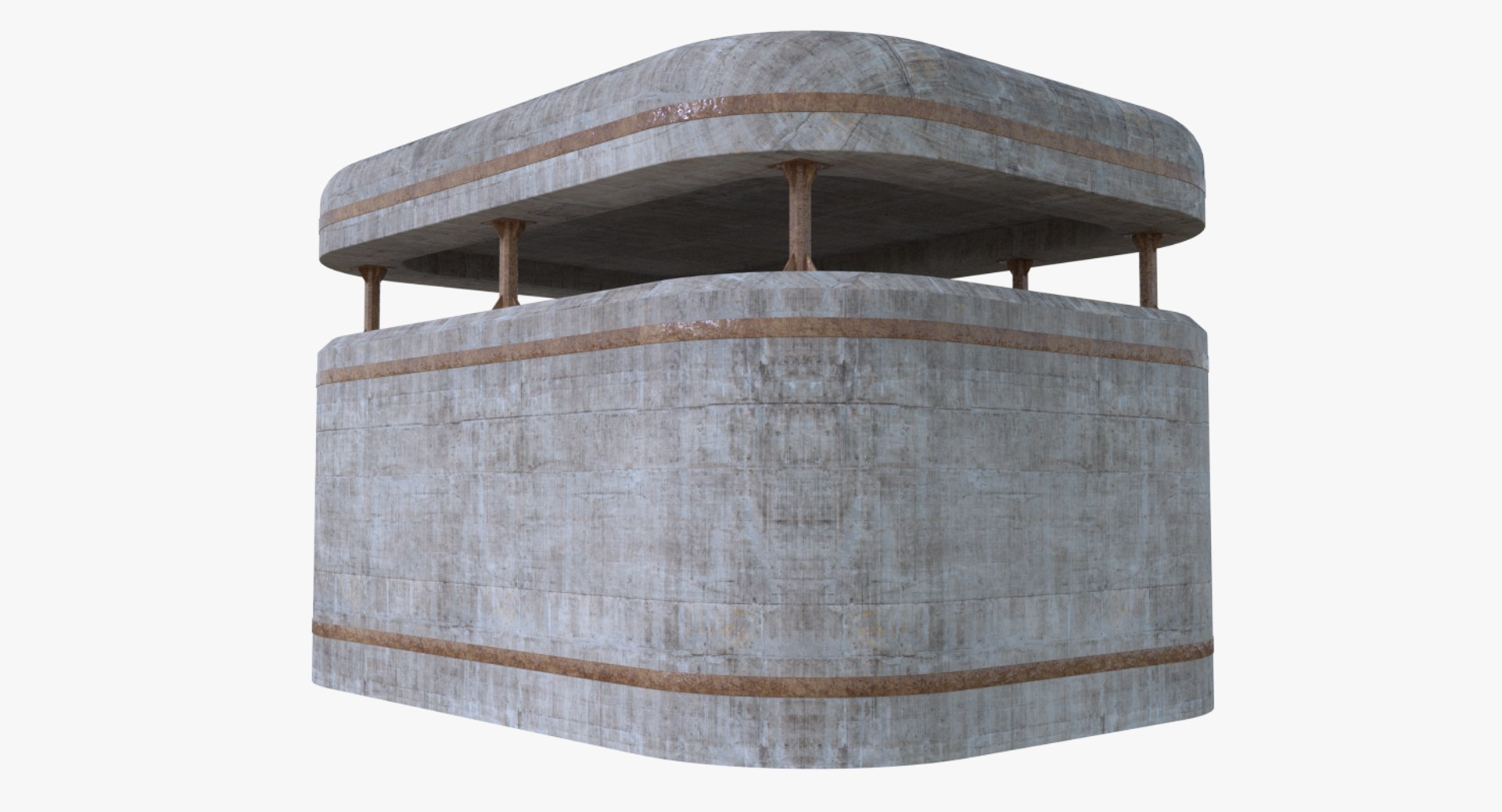 Bunker Blender Post 3d Obj