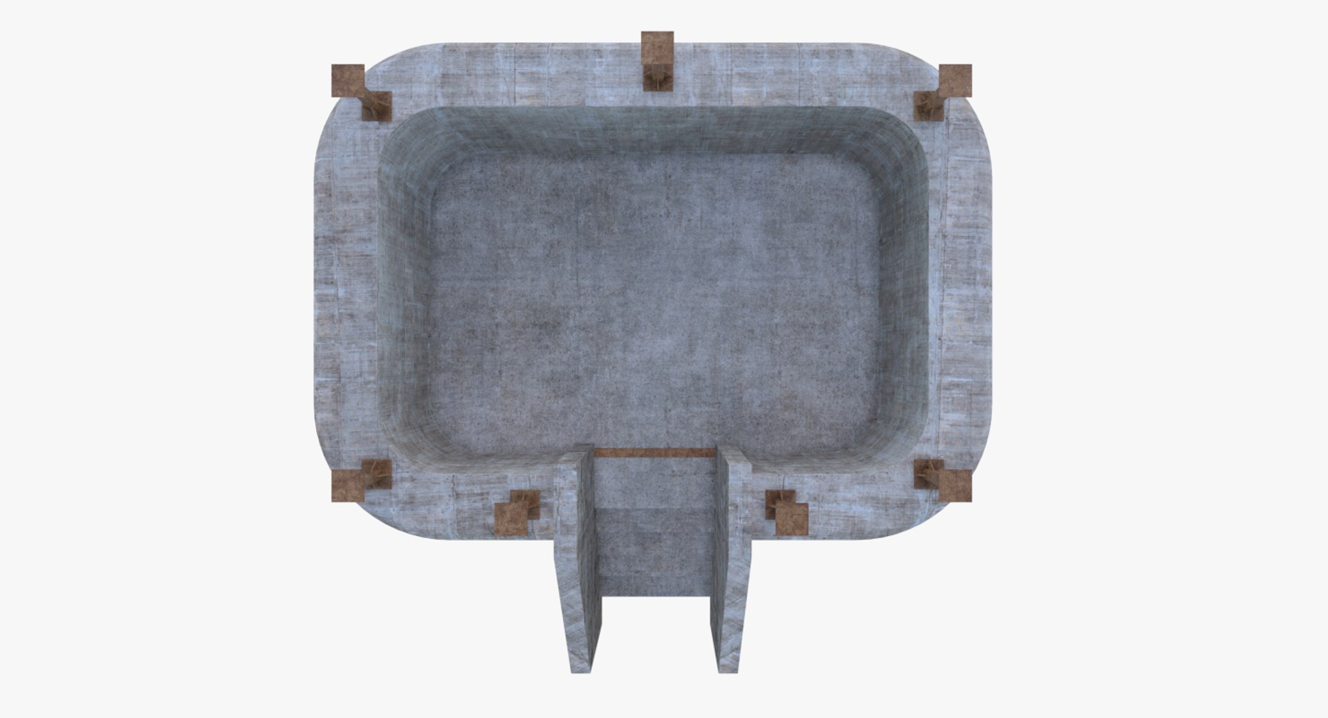 Bunker Blender Post 3d Obj