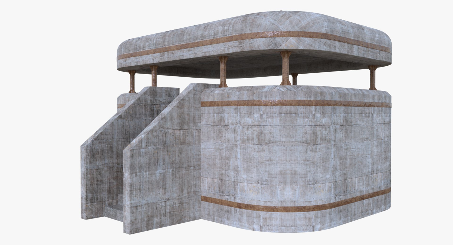 Bunker Blender Post 3d Obj