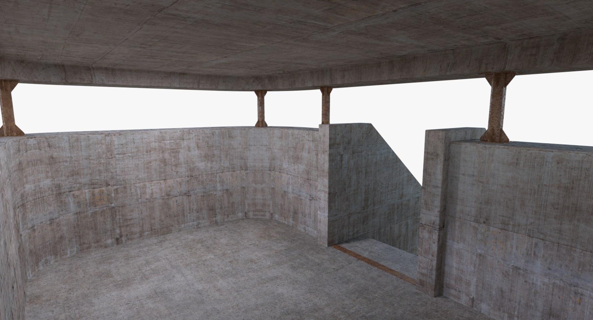 Bunker Blender Post 3d Obj