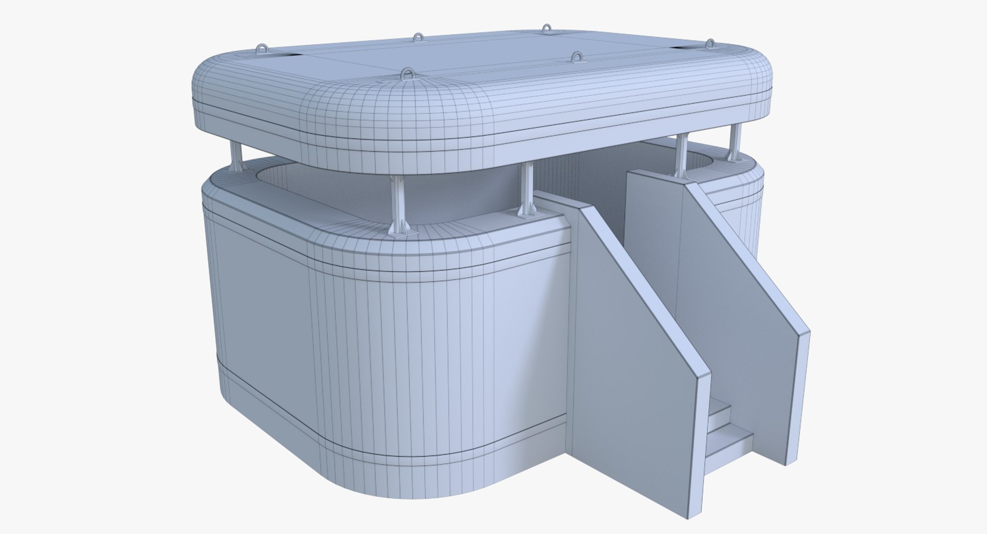 Bunker Blender Post 3d Obj