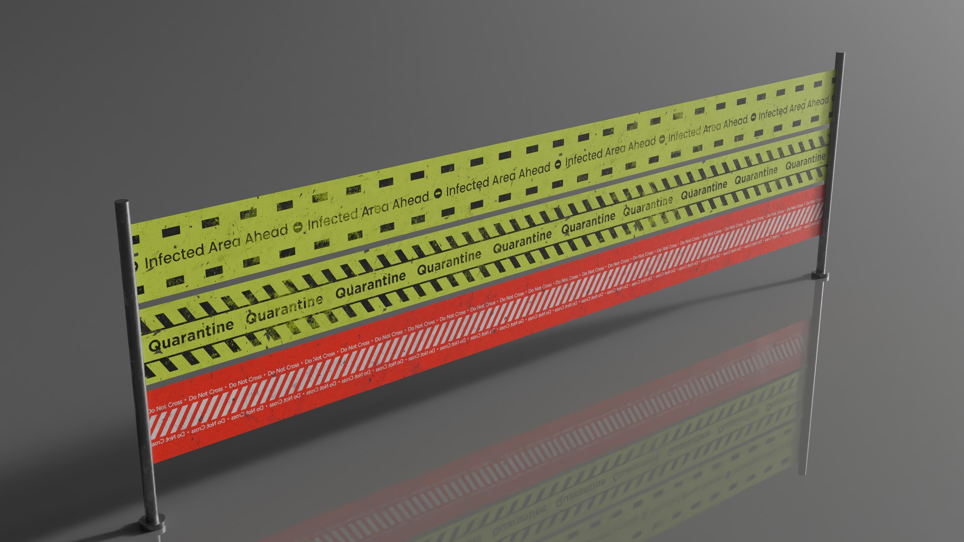 Street Traffic Barrier Set 3D Model - TurboSquid 2294935