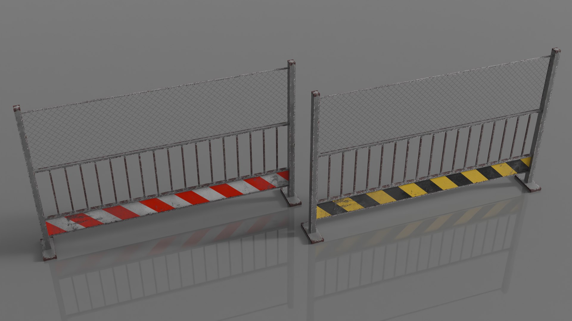 Street Traffic Barrier Set 3D Model - TurboSquid 2294935