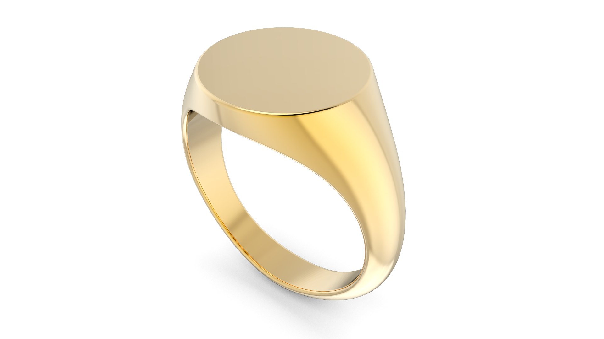 Plain Signet Gold Ring Model - TurboSquid 1638019