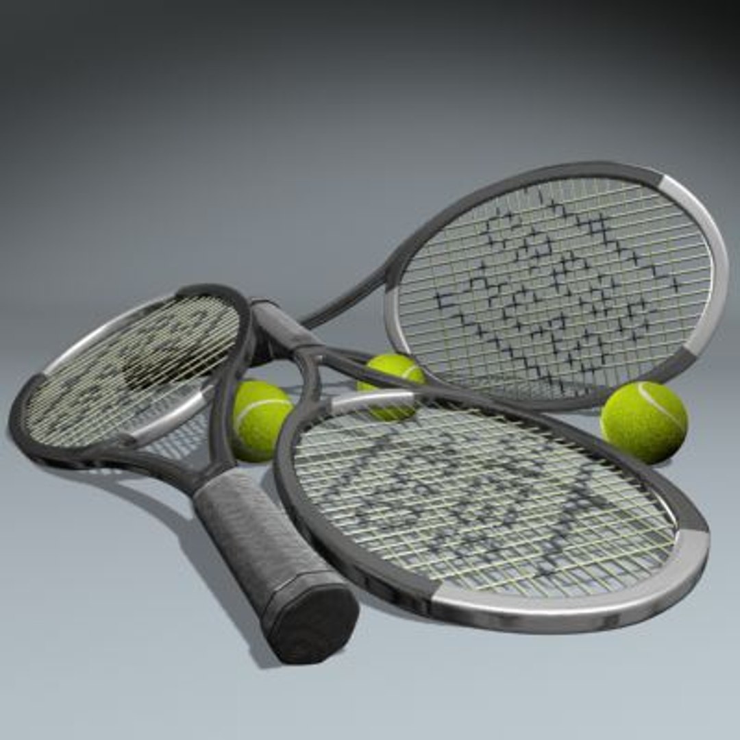 Tennis Rackets Balls 3d Model