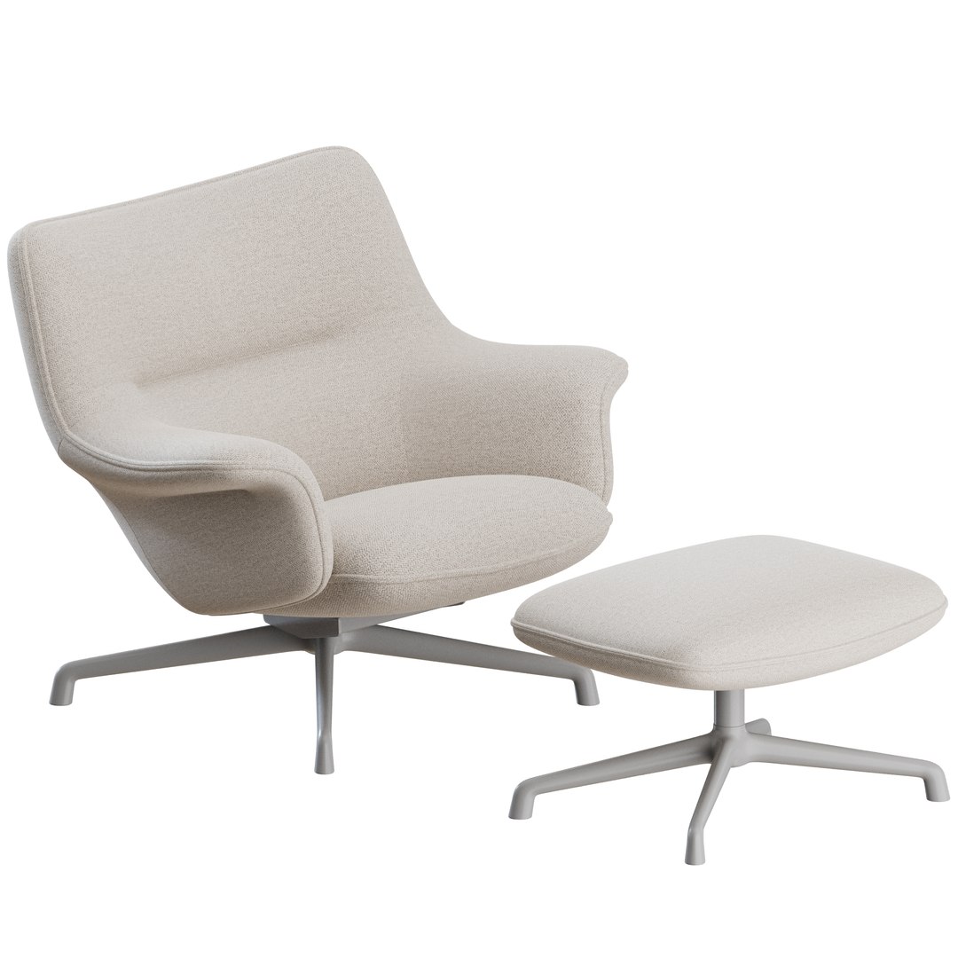 3D Doze Lounge Chair Low Back Swivel By Muuto - TurboSquid 2258276
