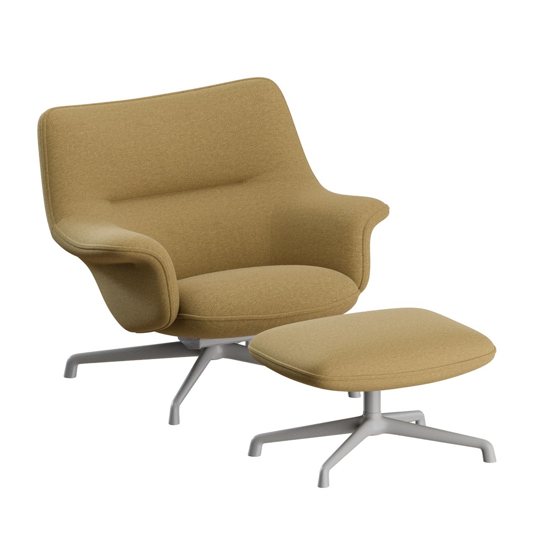 3D Doze Lounge Chair Low Back Swivel By Muuto - TurboSquid 2258276