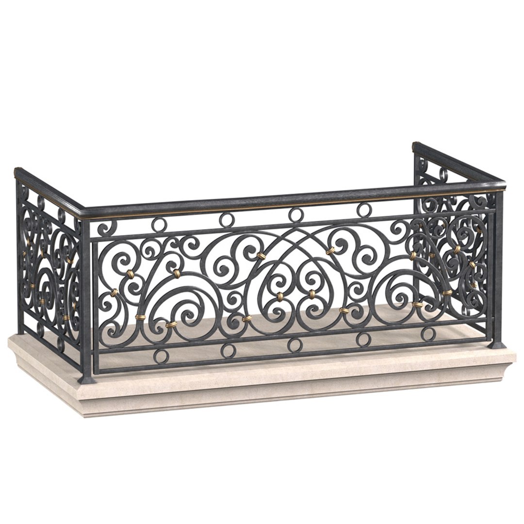 Classic Balcony Forged Fence 3d Model Turbosquid 1830896
