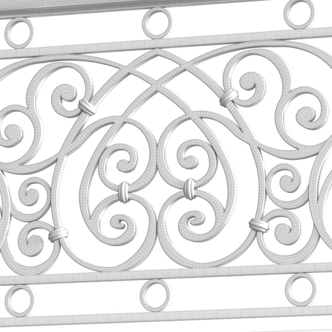 Classic Balcony Forged Fence 3D Model - TurboSquid 1830896