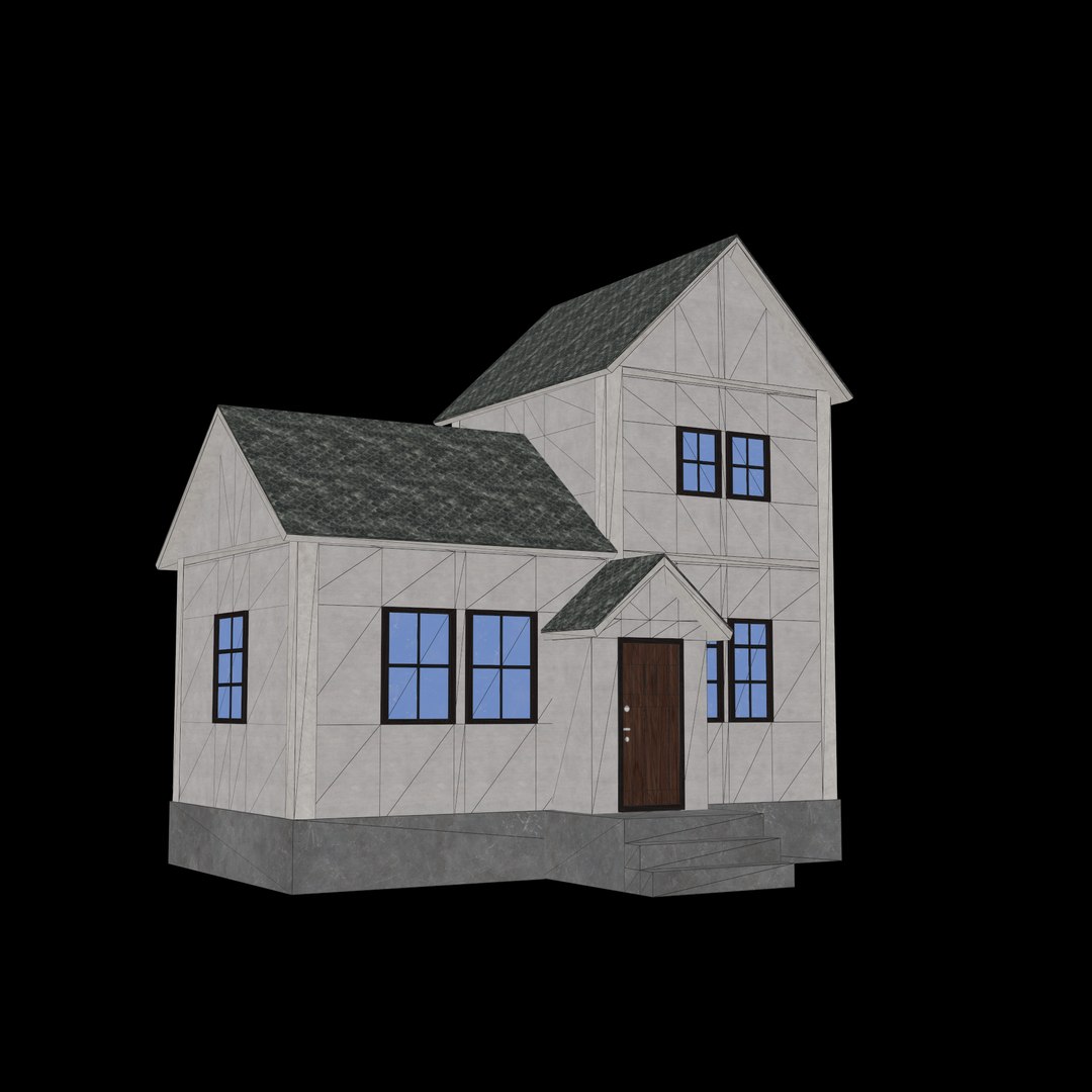 A Low-poly 3D Model Of A Home House 3D - TurboSquid 1877573
