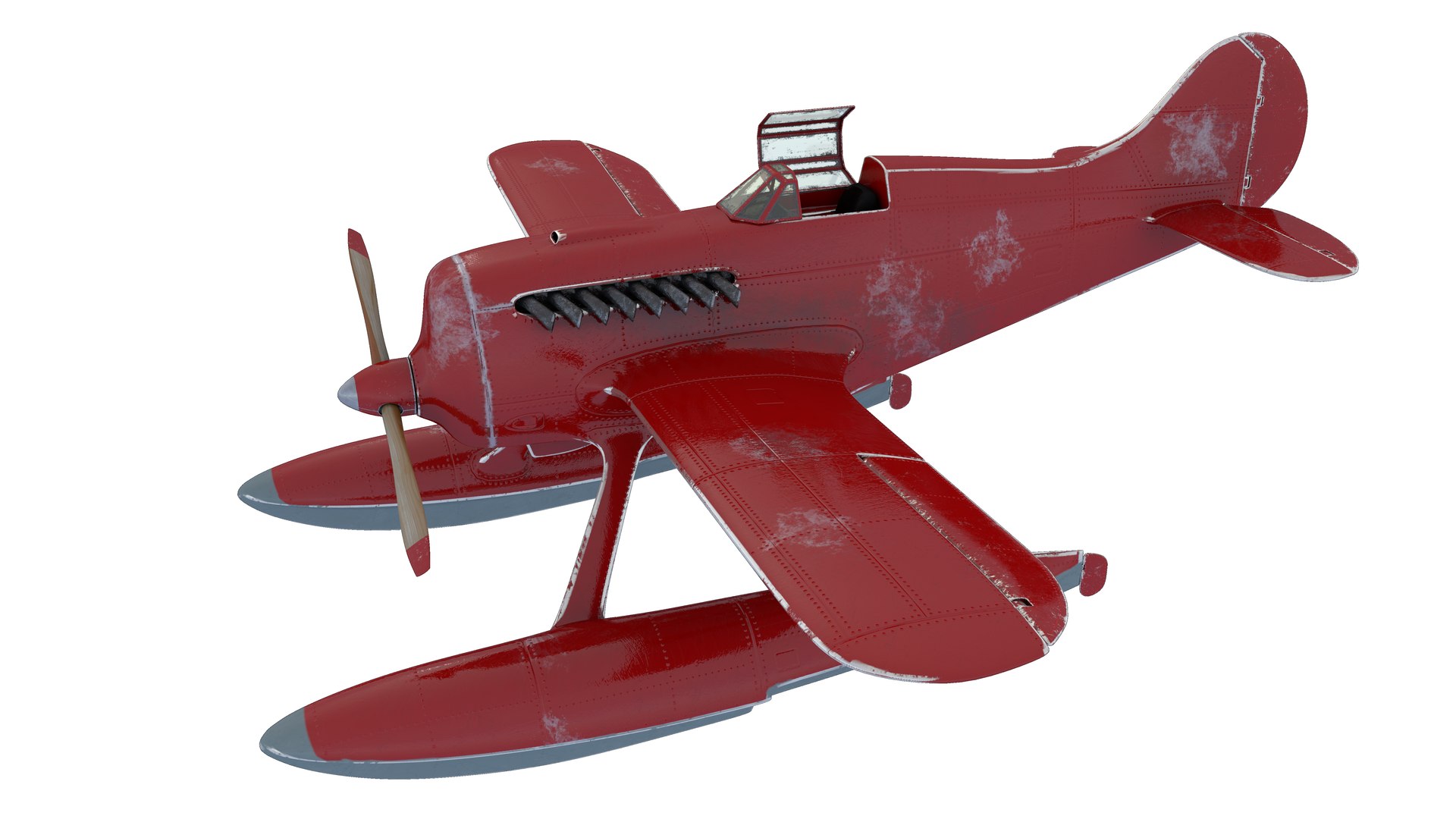 3D seaplane red blue model - TurboSquid 1273216