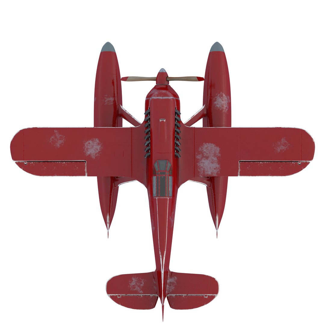 3D seaplane red blue model - TurboSquid 1273216