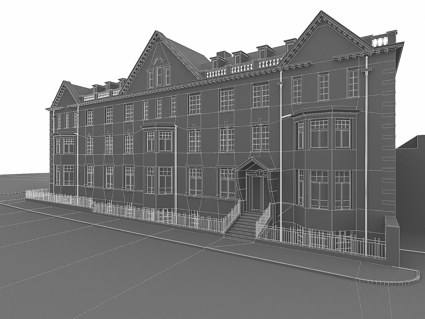 3D English Building Model - TurboSquid 1751177