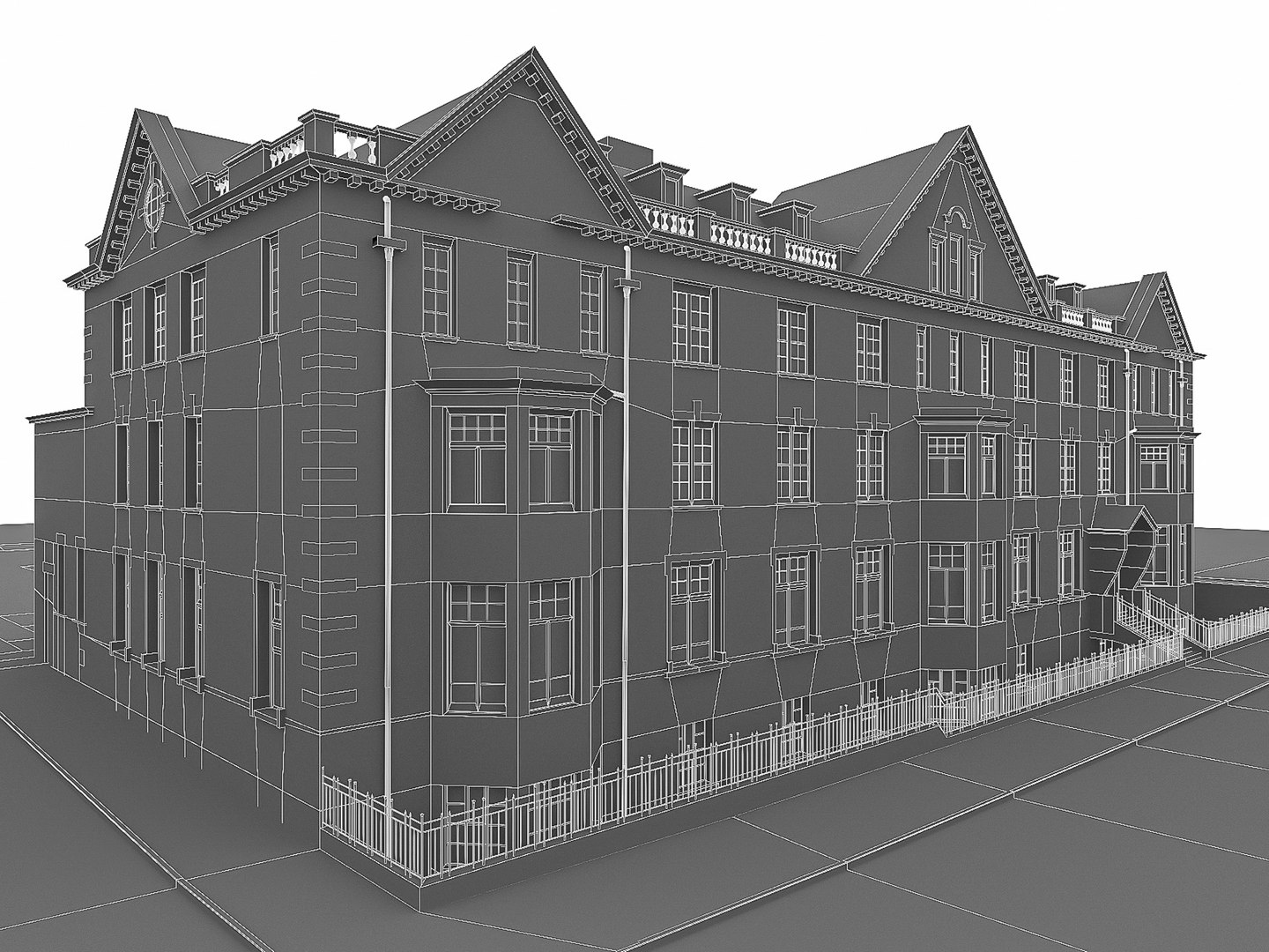 3D English Building Model - TurboSquid 1751177