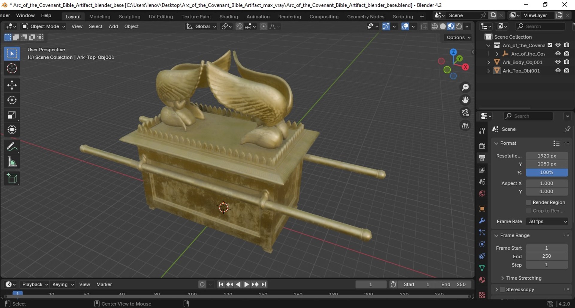 3D Arc Of The Covenant Bible Artifact Model - TurboSquid 2282728