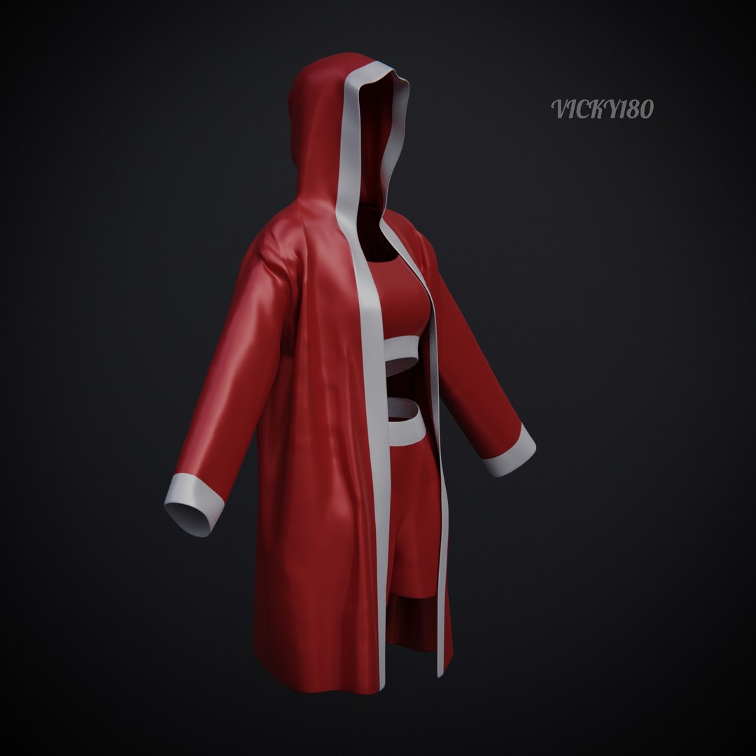 3D Female Boxer Outfit - Shorts Set and Robe - TurboSquid 1998113