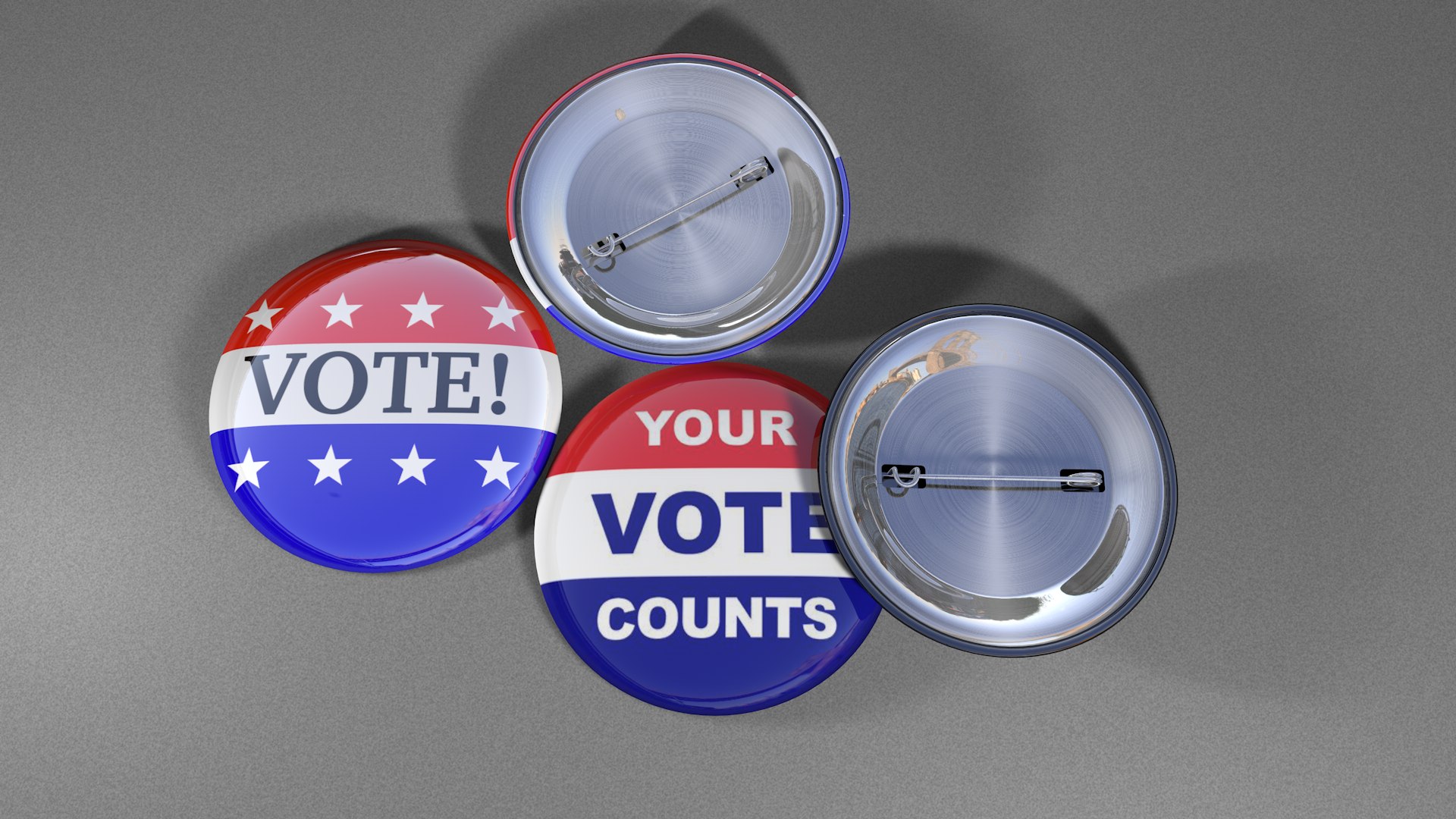 3d Vote Buttons Badge