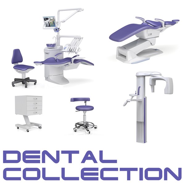 3d planmeca dental equipment set model