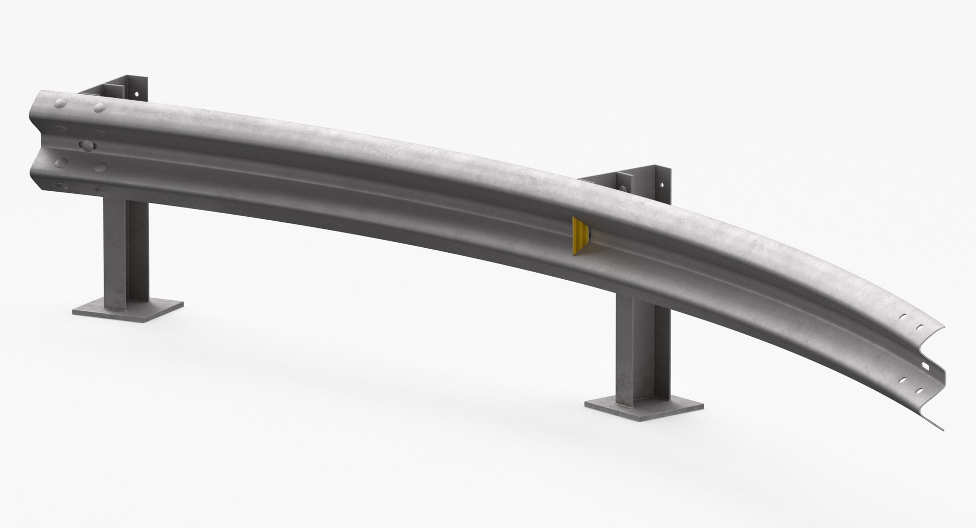 3D Model Guardrail W Beam Curved L 5m Single - TurboSquid 1916801
