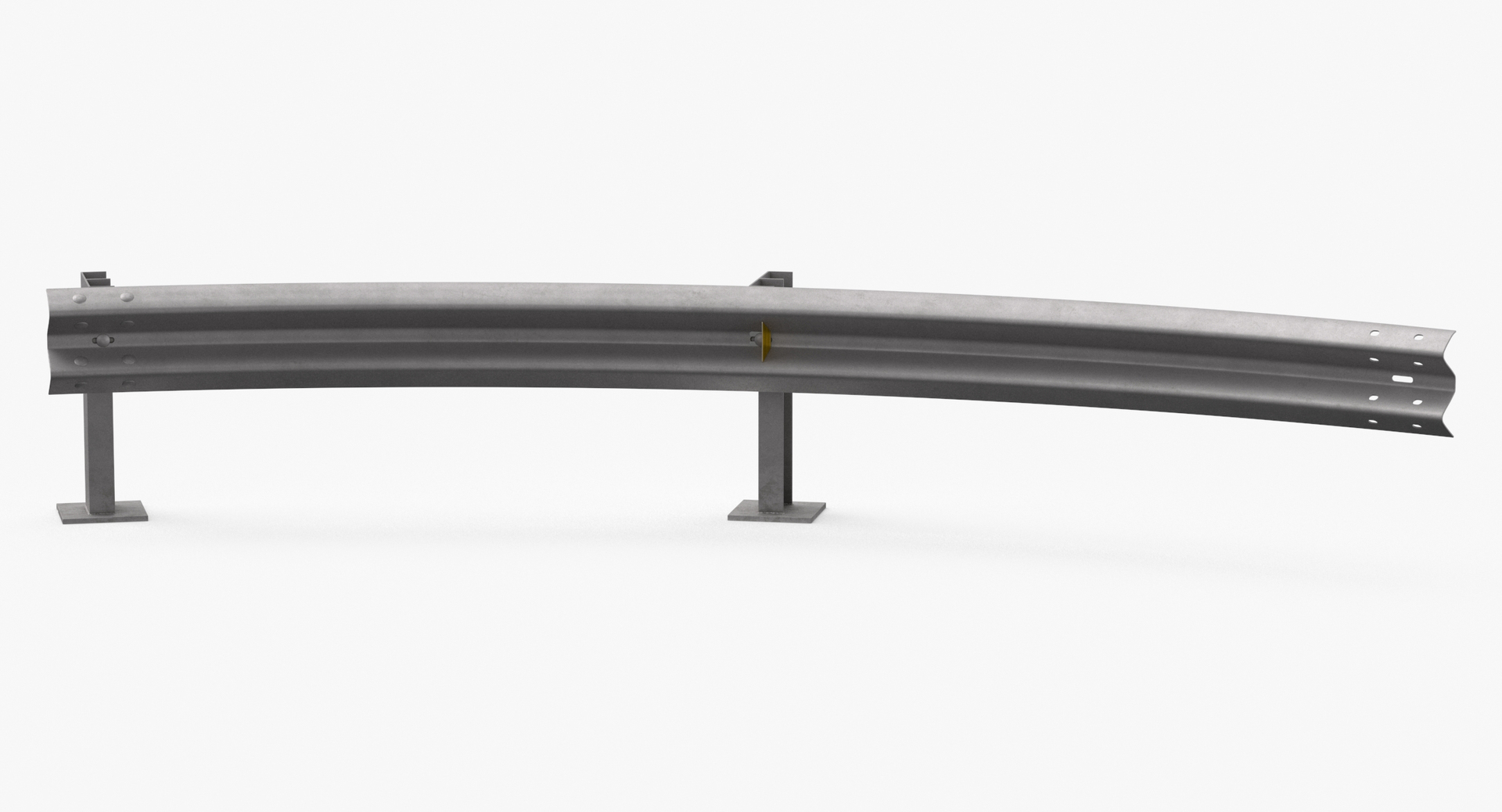 3D Model Guardrail W Beam Curved L 5m Single - TurboSquid 1916801