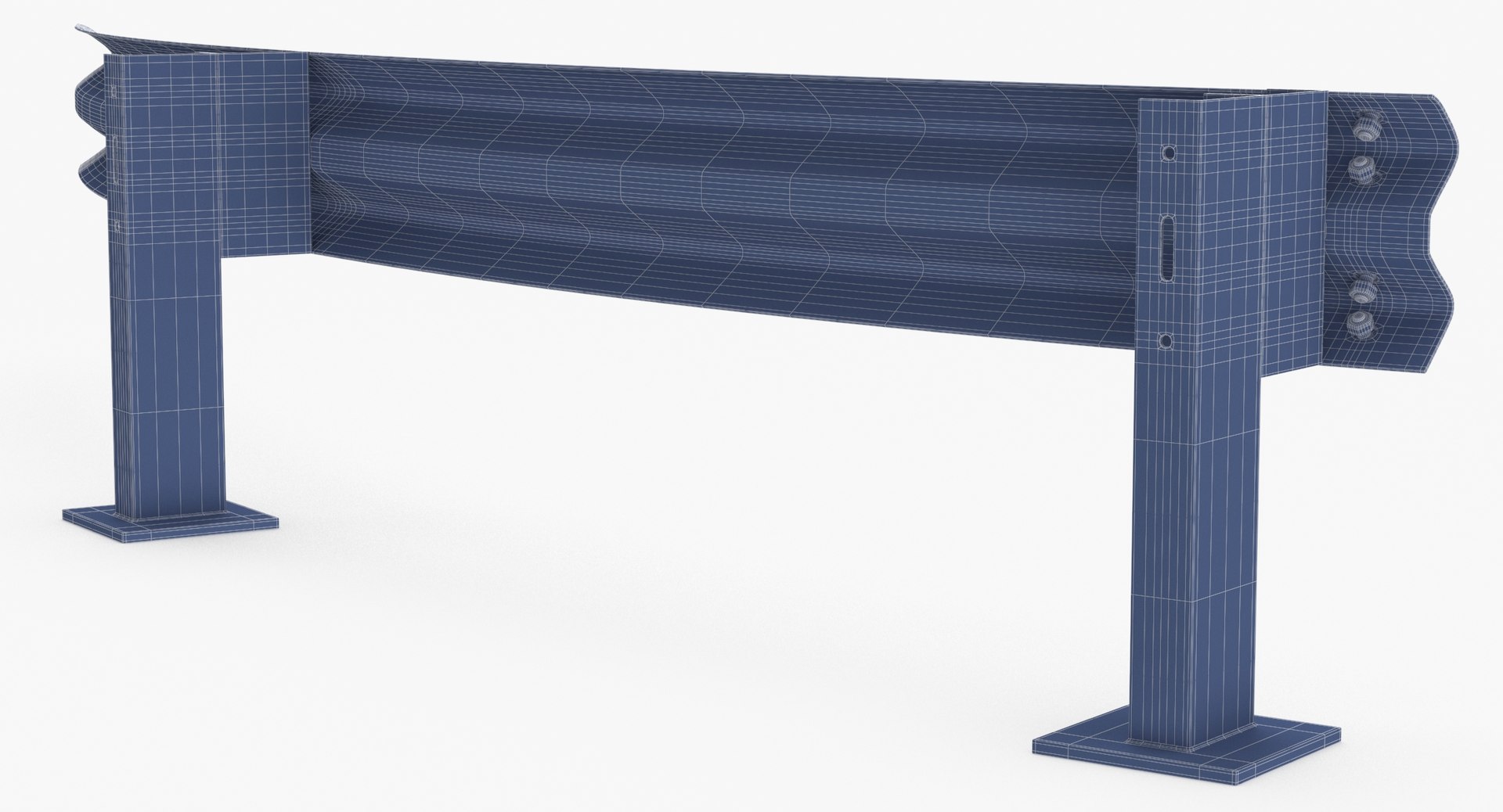 3D model Guardrail W Beam Curved L 5m Single - TurboSquid 1916801