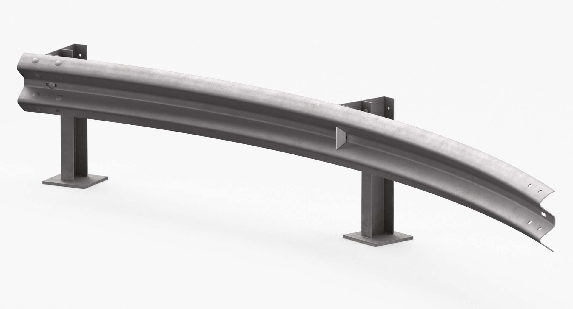 3D model Guardrail W Beam Curved L 5m Single - TurboSquid 1916801