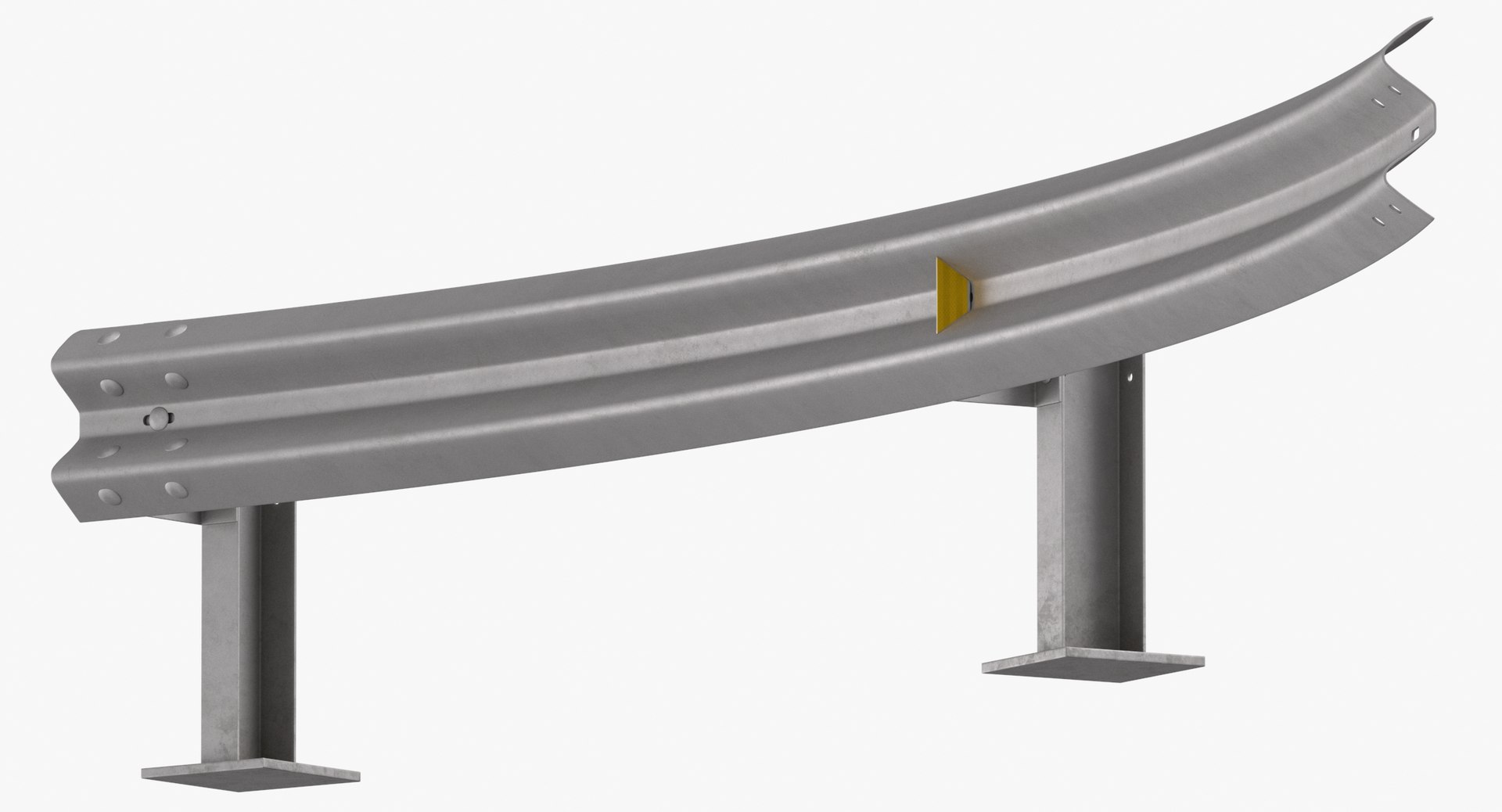 3D Model Guardrail W Beam Curved L 5m Single - TurboSquid 1916801