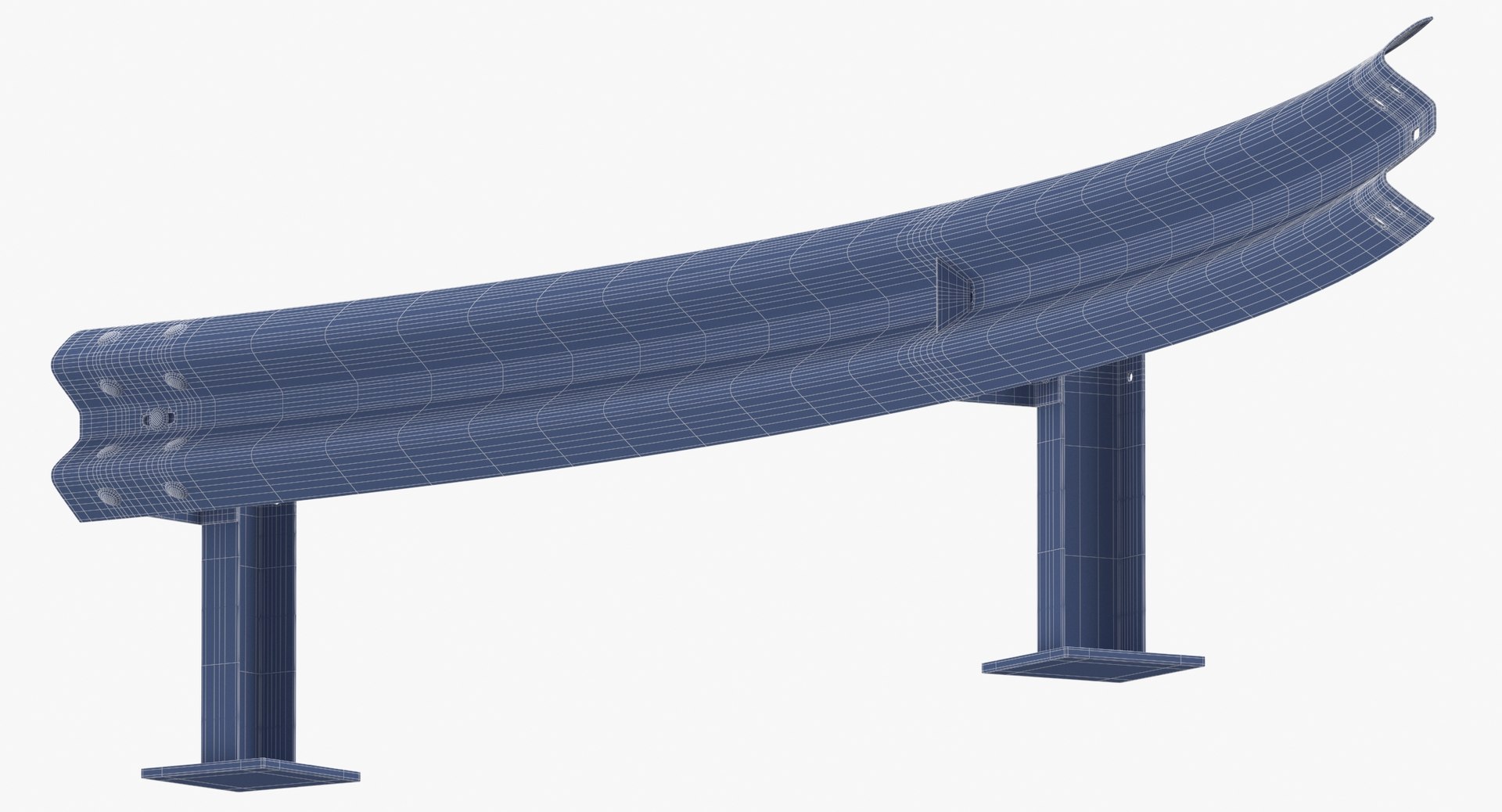 3D model Guardrail W Beam Curved L 5m Single - TurboSquid 1916801