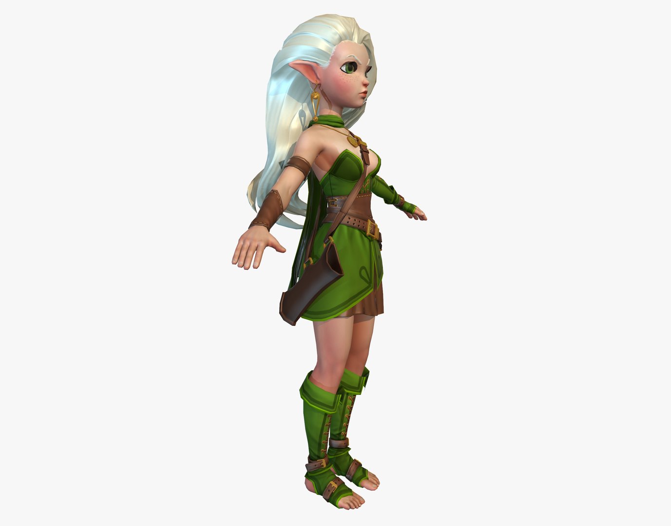 Cartoon Elf Ranger 3d Max