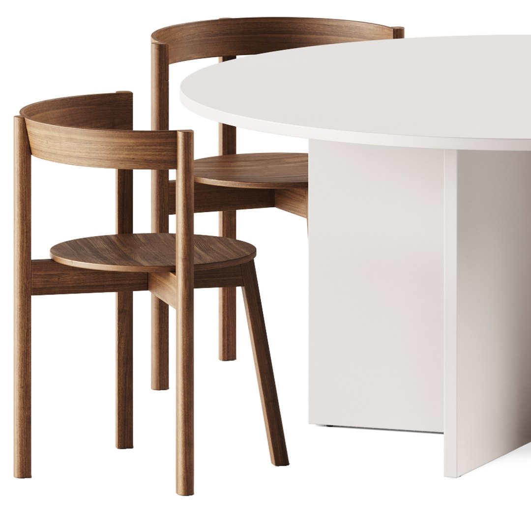 L4 BASIL Round Table And L5 JAZZ Chair With Armrests By LOEHR 3D ...