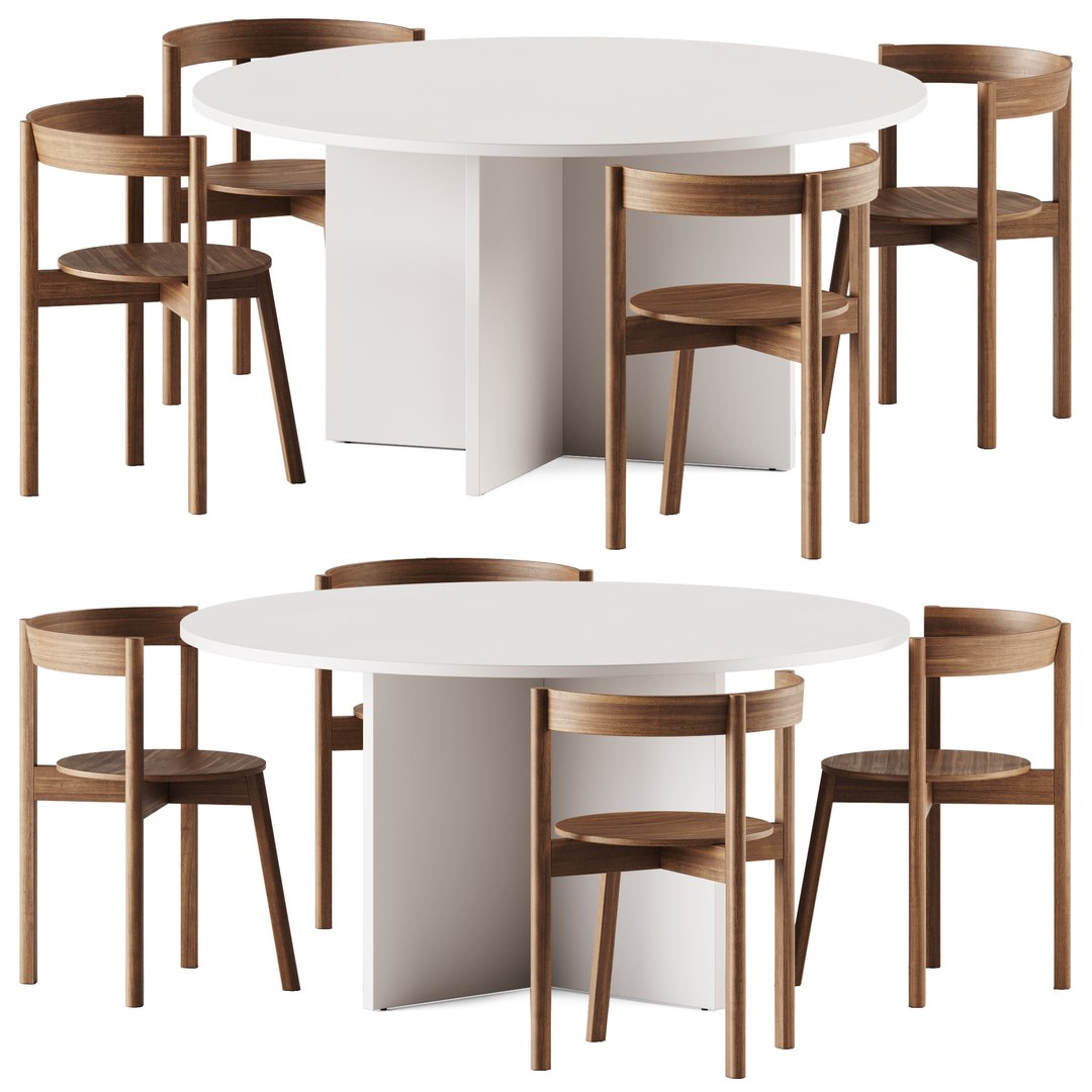 L4 BASIL Round Table And L5 JAZZ Chair With Armrests By LOEHR 3D ...