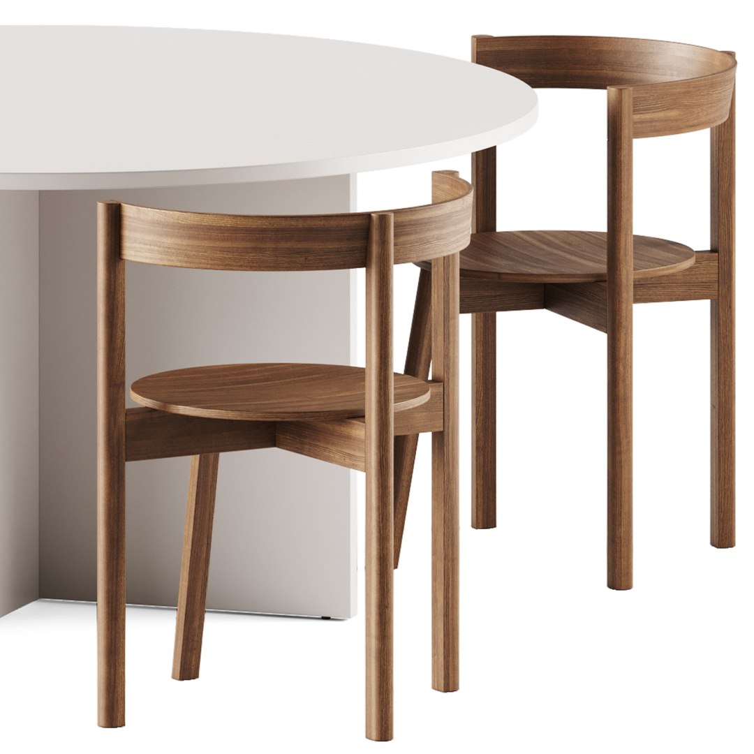 L4 BASIL Round Table And L5 JAZZ Chair With Armrests By LOEHR 3D ...