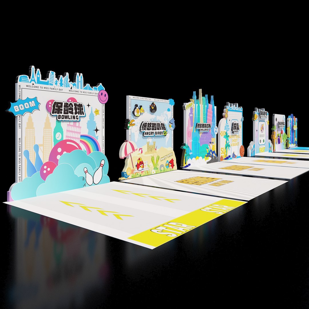 3D Modern Sports Game Stall Internet Celebrity Game Stall Market ...