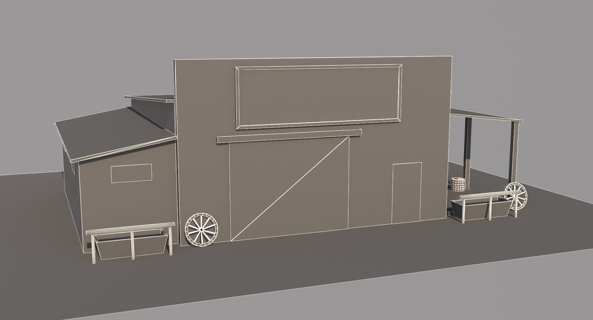 Wild West Stable House 3d Max