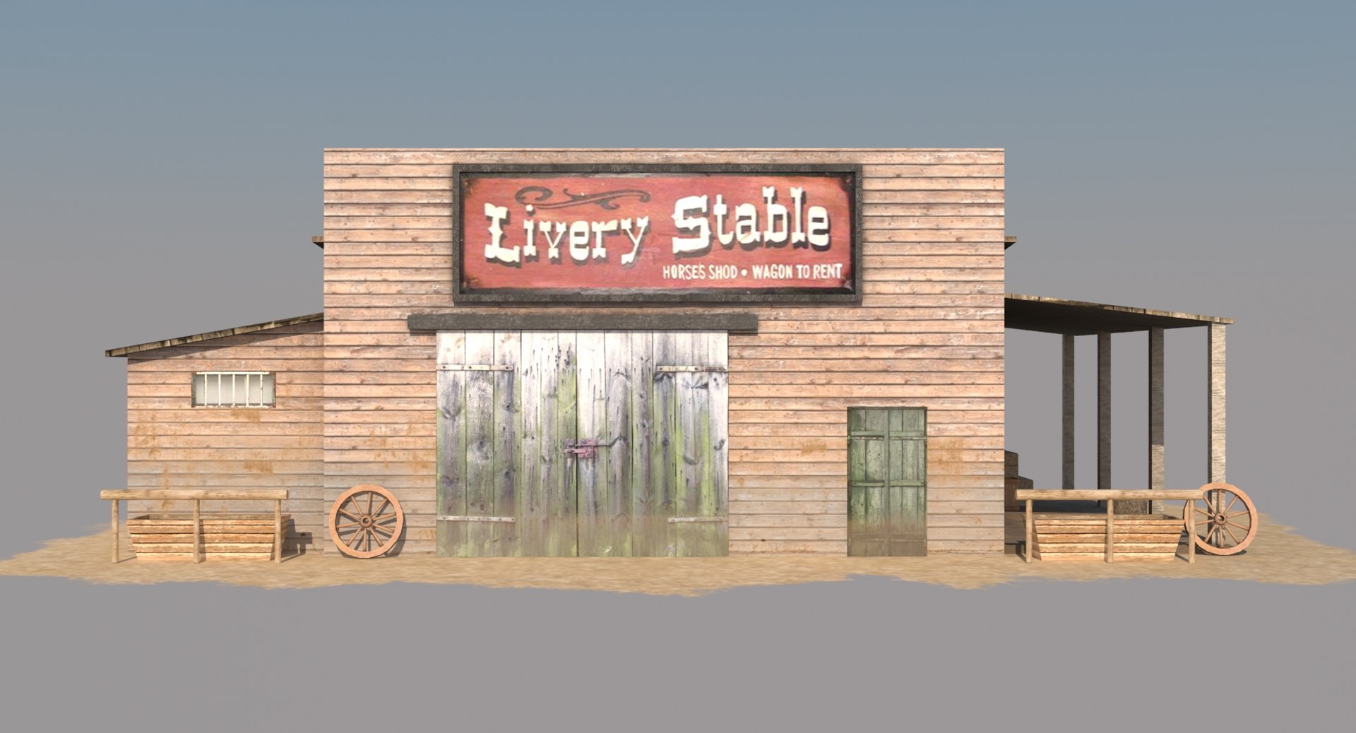 Wild West Stable House 3d Max