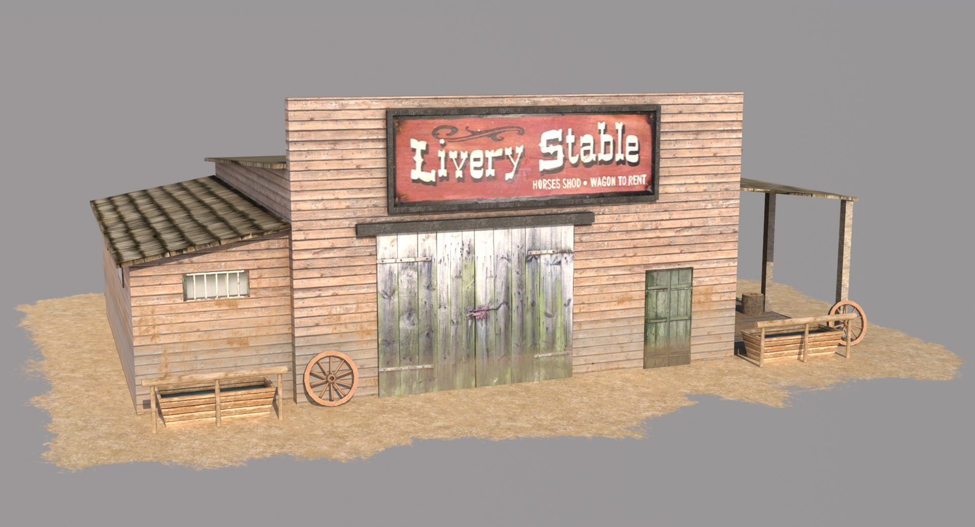Wild West Stable House 3d Max
