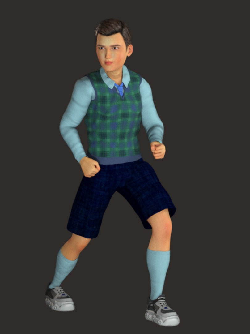 3D Model Realistic Rigged Little School Boy-Sam Character 3D Model ...