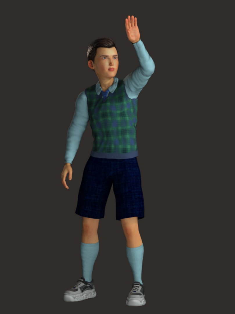 3D Model Realistic Rigged Little School Boy-Sam Character 3D Model ...