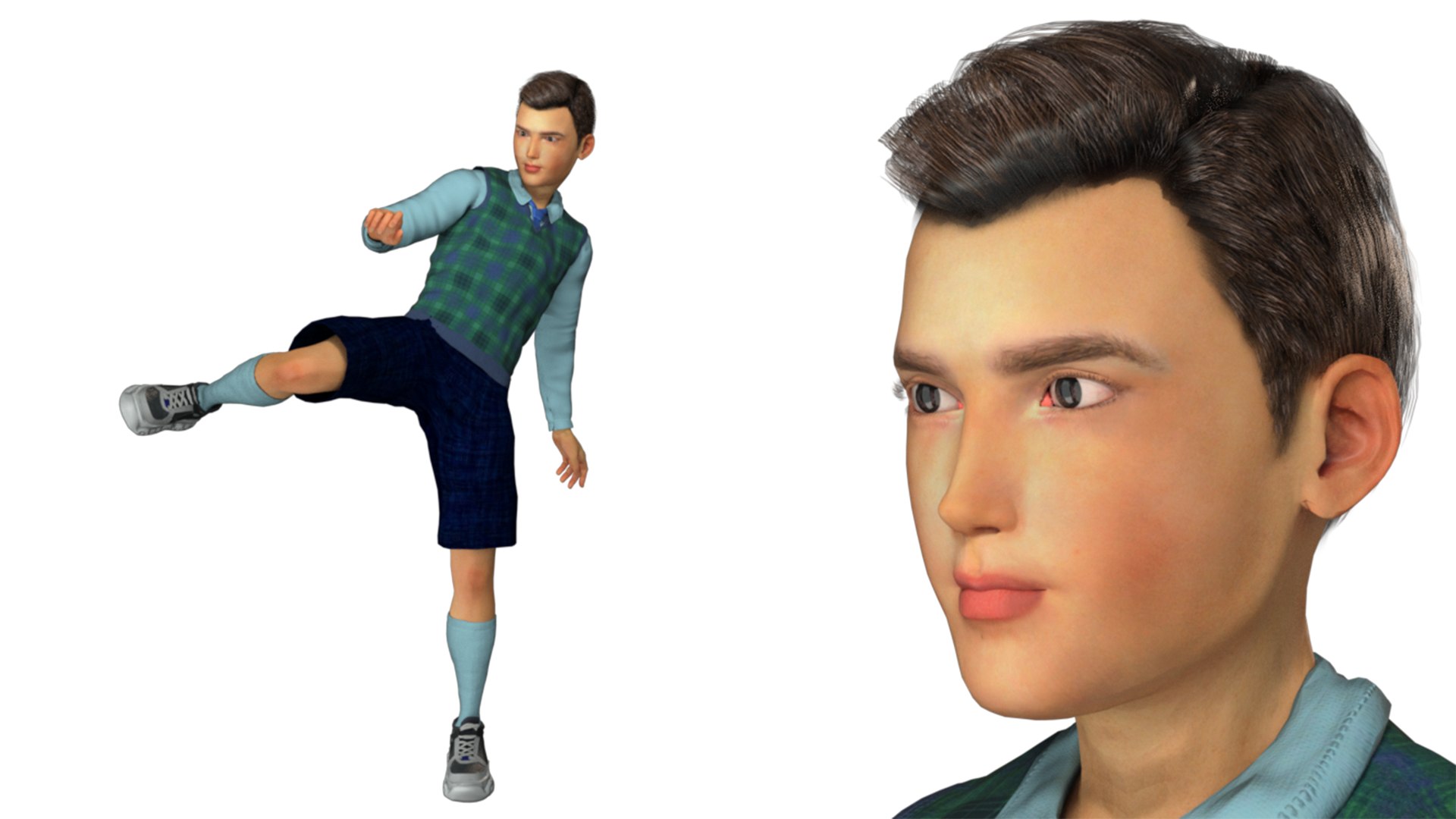 3D Model Realistic Rigged Little School Boy-Sam Character 3D Model ...