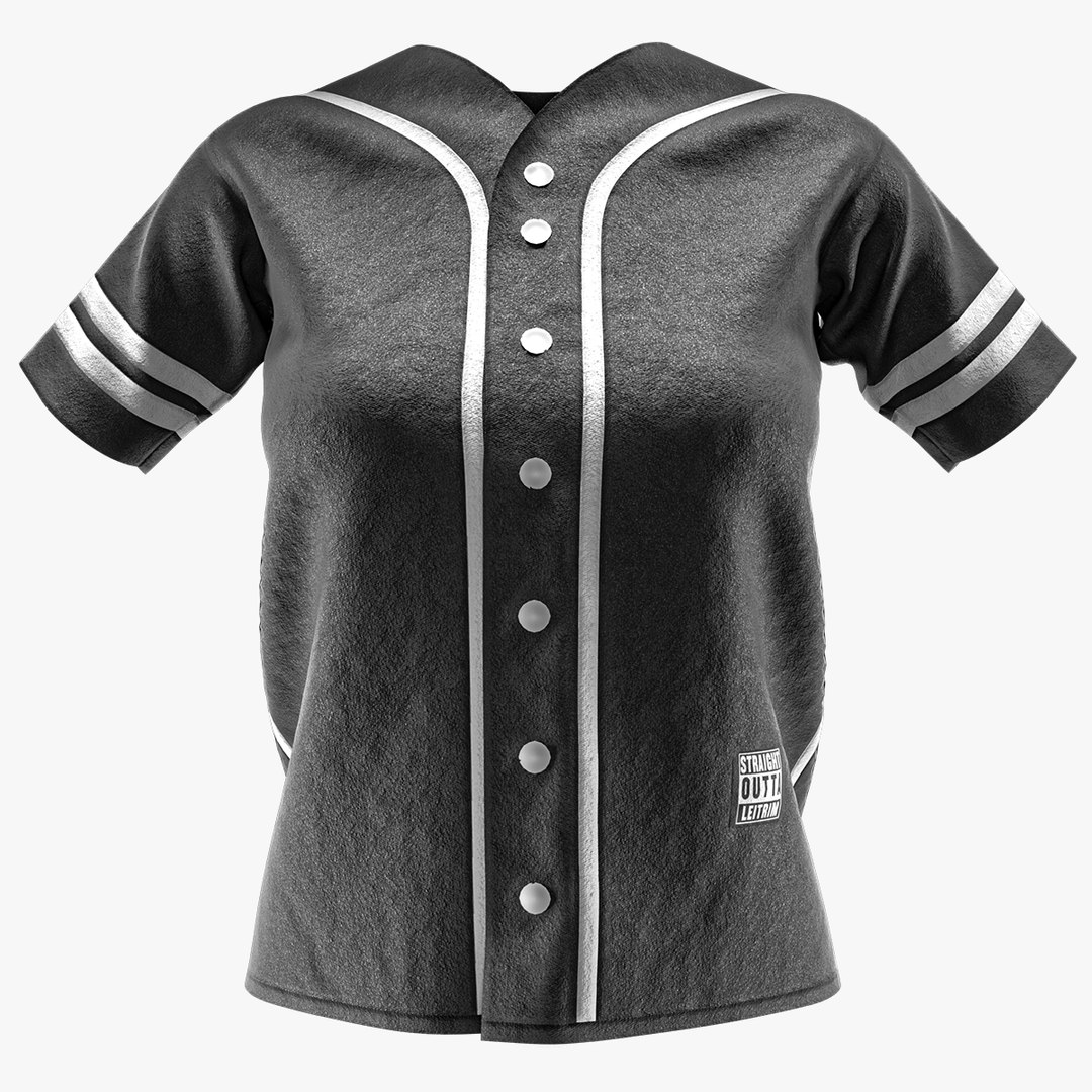 Baseball half-sleeve t-shirt female version 3D model - TurboSquid 2073322