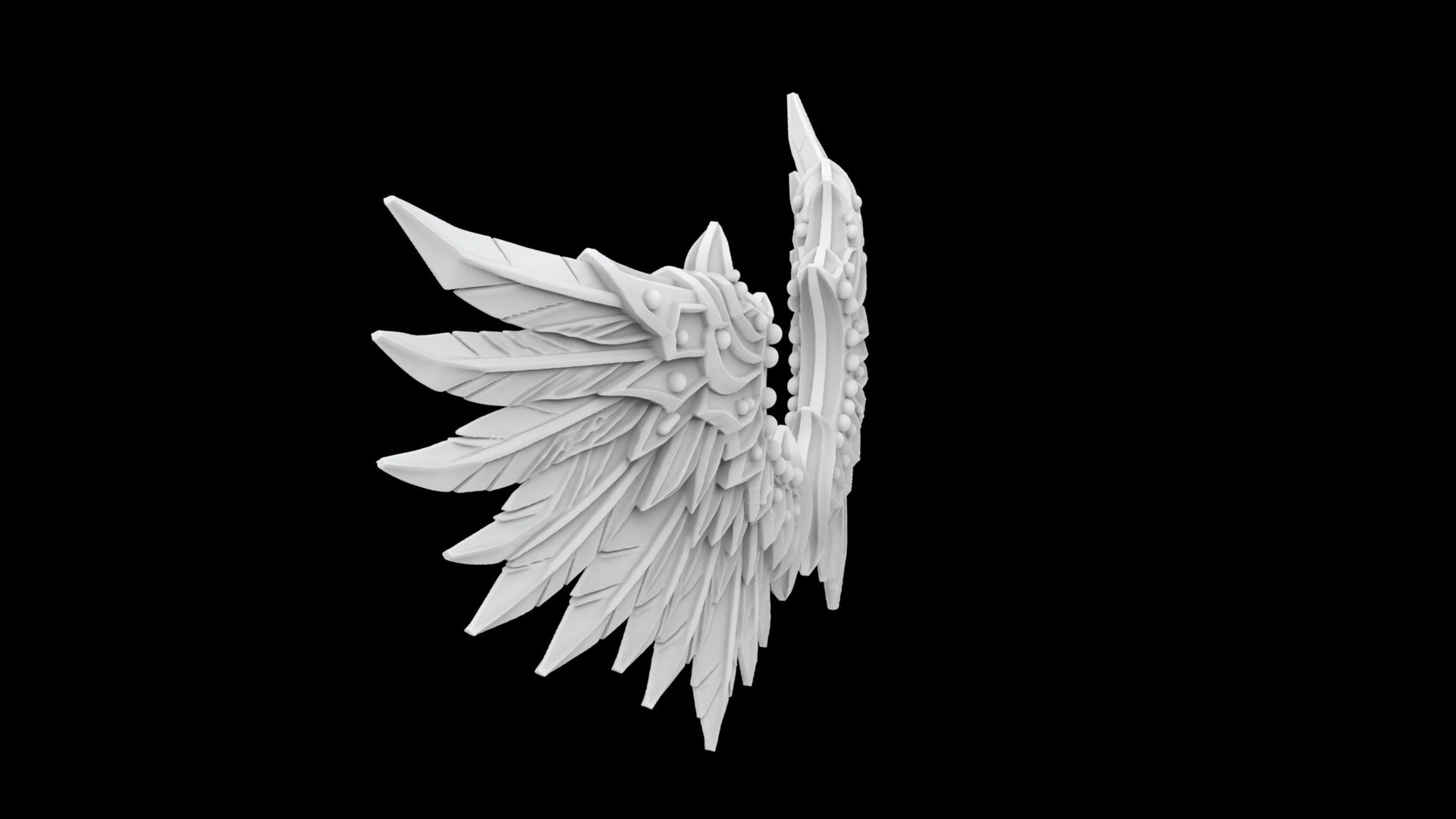 Armor Angel Wings Hard Edged 3D Model - TurboSquid 2436042