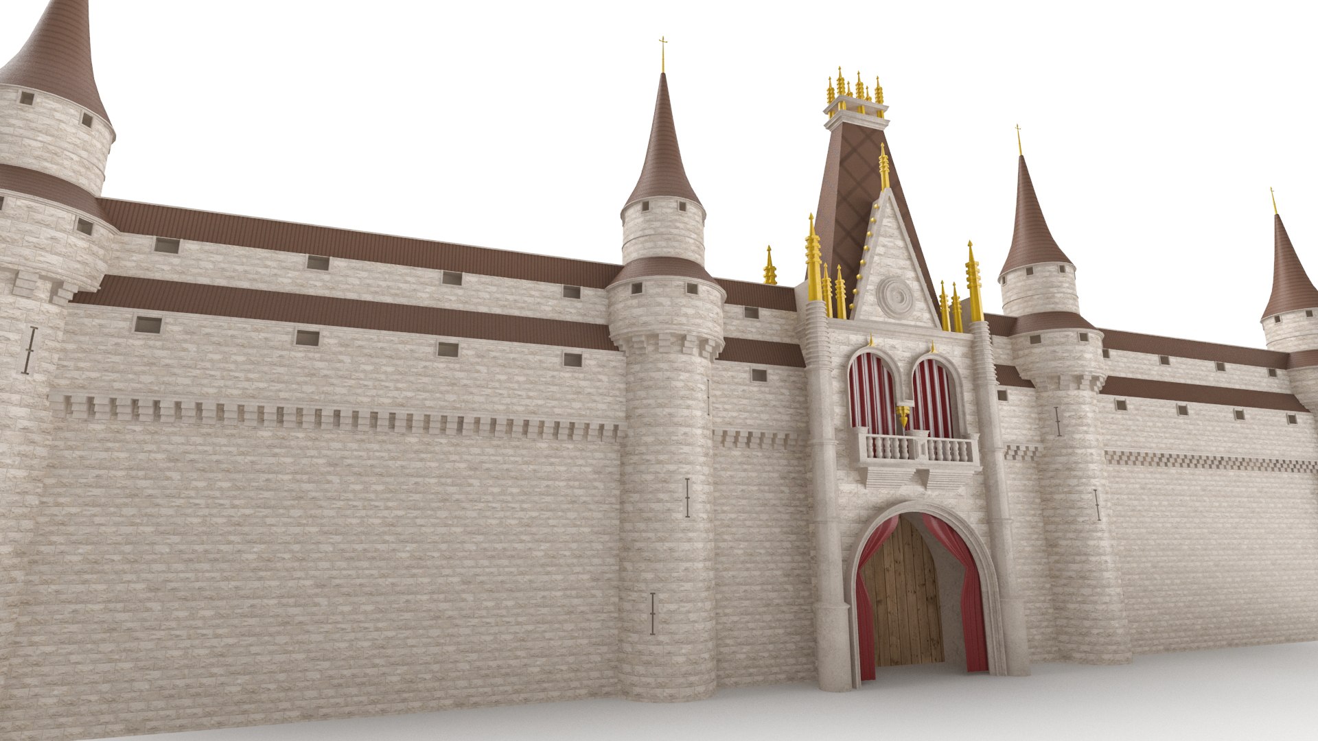 Castle Wall 3D Model - TurboSquid 1462259